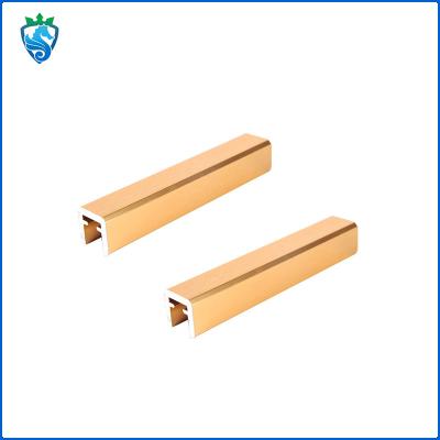 China Interior Aluminum Handrail Profiles Porch Gold Railing Stair Smooth Surface for sale