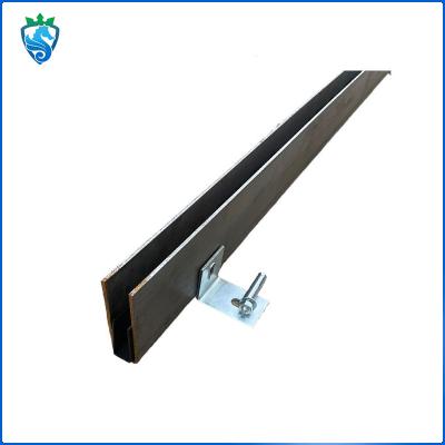 China Balcony Tinted Black Aluminum Handrail Profile U Channel Clamp Glass Railing for sale