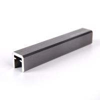 China Balcony Tinted Black Aluminum Handrail Profile U Channel Clamp Glass Railing for sale