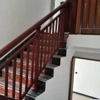 China Solid Wood Handrail Aluminum Profiles Luxury Villa Curved Spiral Staircase for sale