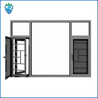 China Slim Aluminium Window Profiles Bending For Sash Peru Wood Finish for sale