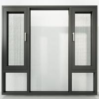 China Slim Aluminium Window Profiles Bending For Sash Peru Wood Finish for sale