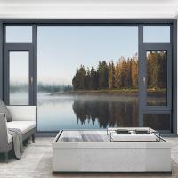 China Slim Aluminium Window Profiles Bending For Sash Peru Wood Finish for sale