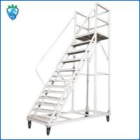 China Mobile Safety Step Ladder Aluminum Alloy 8 Ft 10 Ft 12 Ft with Handrails and Wheels for sale