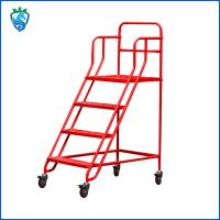 China Aluminum Alloy Mobile Safety Step Ladder 6 Step Folding Work Ladder with ISO Certifications for sale