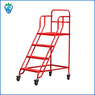 China Aluminum Alloy Mobile Safety Step Ladder 6 Step Folding Work Ladder with ISO Certifications for sale