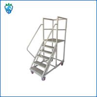 China Aluminum Mobile Safety Step Ladder 8ft 10ft 12ft Adjustable Height Foldable Climbing Work Ladder for sale