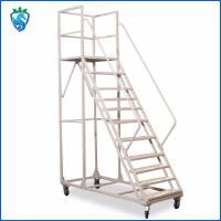 China Aluminum Mobile Safety Step Ladder 16-18 Foot Height for Elderly Workshop Use for sale
