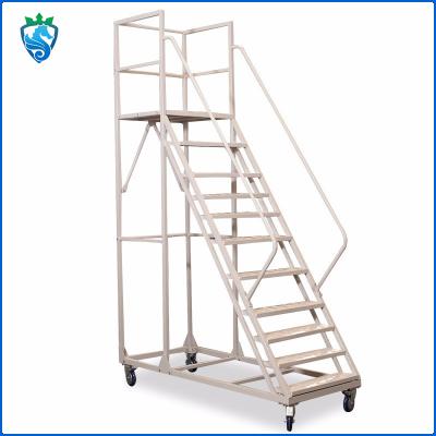 China Aluminum Mobile Safety Step Ladder 16-18 Foot Height for Elderly Workshop Use for sale