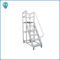 China Aluminum Alloy Mobile Safety Step Ladder 2 Meters Height 150 kg Load Capacity for Warehouse for sale