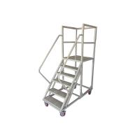China Aluminum Alloy Mobile Safety Step Ladder 2 Meters Height 150 kg Load Capacity for Warehouse for sale
