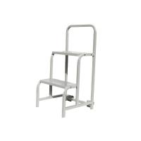 China Aluminum Mobile Safety Step Ladder 5ft 6ft with Wheels Platform Heavy Duty for Truck for sale
