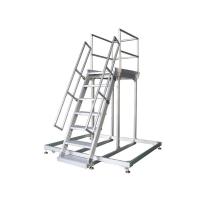 China Aluminum Alloy Mobile Safety Step Ladder 7-8 Feet Lightweight Climbing Work Ladder with Pulleys for sale