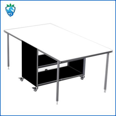 China Aluminum Profile Anti-Static Workbench Single-Sided Lighted Workshop Table 2000x800mm for sale