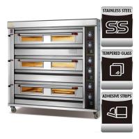 China Commercial Deck Oven Stainless Steel Electric Gas 220V 110V 0-400°C for Bakery Pizza Bread for sale