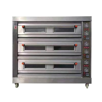 China 6 Trays Gas Deck Oven with Electric Square Carbon Steel Baking Pan Tandoor for sale