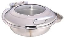 China Hygiene Commercial 6L Round Chafer for Induction Heating Silver 520x455x210mm for sale