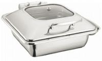 China 400x440x300mm Commercial Chafer 6L 2/3 Rectangle Buffet Stove Silver Color for sale