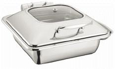 China 400x440x300mm Commercial Chafer 6L 2/3 Rectangle Buffet Stove Silver Color for sale