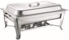 China 0.65mm Pan Thick 9L Economy Chafer Foldable Commercial Buffet Stove Silver for sale