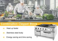 China Commercial Gas 4-Burner Stove Grill Oven 1200x900x850mm Stainless Steel Restaurant Cooking Equipment for sale