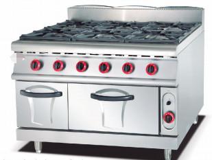 China Commercial Stainless Steel Gas Range 6 Burner 176kg Heavy Duty Restaurant Stove NG LPG for sale