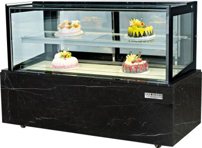 China Commercial Cake Showcase 3-10°C Sliding Glass Door Bakery Display with Stainless Steel Base 110V-220V for sale