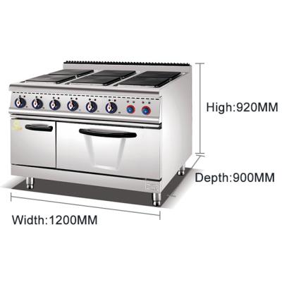 China GLEAD GL-TT-6 Electric 6 Hot Plate Cooker 300x300mm with Oven 29KW for sale