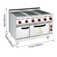 China GLEAD GL-TT-6 29KW Commercial Electric Stainless Steel Range with 300x300mm Cooking Plate for sale