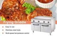 China Commercial Stainless Steel Gas Griddle 1200mm with Cabinet 18kW LPG/NG Restaurant Cooking Equipment for sale