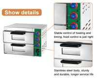 China Commercial Electric Pizza Baking Oven 2 Decks 400x400mm 50-350C for sale