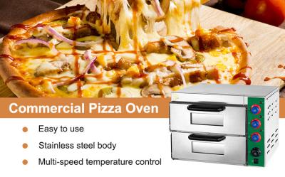 China Commercial Electric Pizza Baking Oven 2 Decks 400x400mm 50-350C for sale
