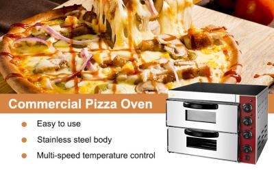 China Commercial Baking Oven 220-240V 3kw 2 Decks Electric Pizza Oven for Bakery Shop for sale