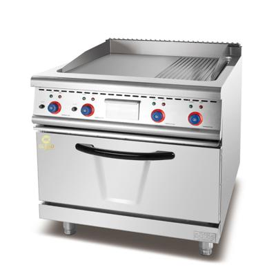 China Electric Griddle with Oven 12+5kW 670x600mm Stainless Steel Commercial Cooking Equipment for sale