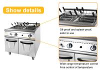 China GLEAD Gas Pasta Cooker with Cabinet 103kg 340x550x270 Tank 30x2L Capacity for sale