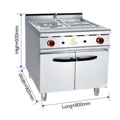 China Gas Bain Marie With Cabinet 100Kg LPG NG 22 Power Supply Commercial Cooking Equipment for sale
