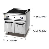 China Stainless Steel Gas Grill with Cabinet 686x600mm Griddle 1.2/1.76Kg/h Gas Consumption for sale