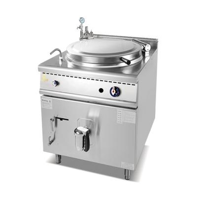 China Gas Indirect Jacket Boiling Pan 100-150L 800x900x850mm LPG/NG Commercial Kitchen Equipment for sale