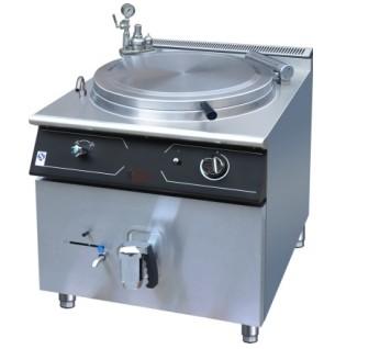 China Gas Indirect Jacket Boiling Pan 100-150L LPG/NG 25 Power Supply Commercial Kitchen for sale