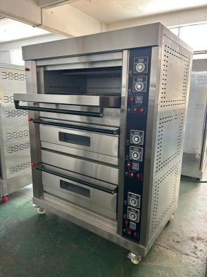 China 3 Deck 6 Trays LPG Gas Deck Oven 220V 50HZ 0.3KW for Commercial Restaurant Baking for sale