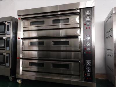 China Gas Powered 9-Tray Commercial Deck Oven 1760mm Kitchen Cooking Equipment for sale