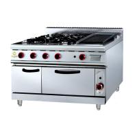 China GH-999A Gas Range with 4 Burners L Ava Rock Grill Oven 27Kw Commercial Cooking Equipment for sale