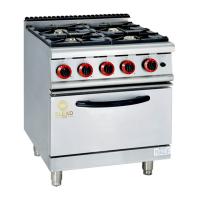 China Commercial Gas Range 4-Burner with Gas Oven 20.8kW 800mm Restaurant Cooking Equipment GH-987A for sale