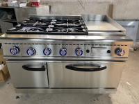 China 20.8kW Gas Range with 4-Burner Gas Oven Heavy Duty 153kg Commercial Kitchen Equipment for sale