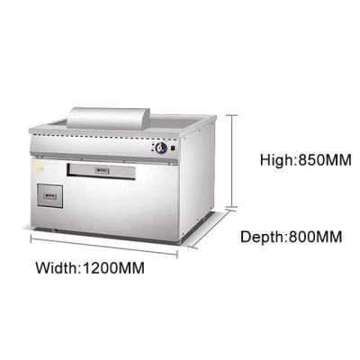 China Glead GL-ES-1200 Gas Teppanyaki Grill 10kw LPG 2800Pa Heavy Duty Commercial Griddle for sale