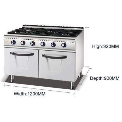 China Glead GL-ZH-RA-6A Low Noise Gas Cooker 1200x900x850mm Adjustable Temperature Commercial Cooking Equipment for sale