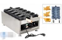 China Commercial Electric Fish Shaped Waffle Maker 1.6KW 220-240V Adjustable Temperature for sale