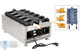 China Commercial Electric Fish Shaped Waffle Maker 1.6KW 220-240V Adjustable Temperature for sale