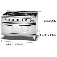China Glead Commercial Gas Cooking Range LPG NG 43.8KW 50.3KW Oven 1200x900x850mm GL-ZH-RA-6A for sale