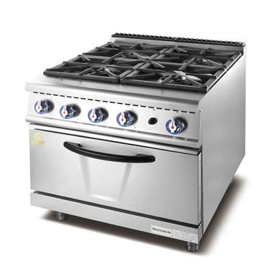 China Gas 4 Stove with Oven 800x708x950mm Commercial Cooking Equipment 120-330C for sale